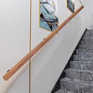 Amazon.com: CMMC 1ft-20ft Wooden Handrail Non-Slip Stair Handrail Wall ...