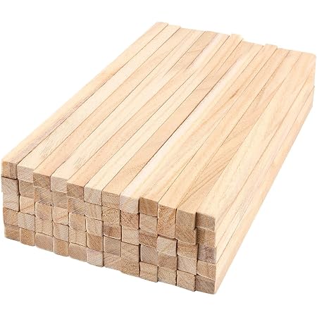 Amazon.com: TAICHEUT 60 Pack 1/2" X 12" Unfinished Wooden Square Dowel ...