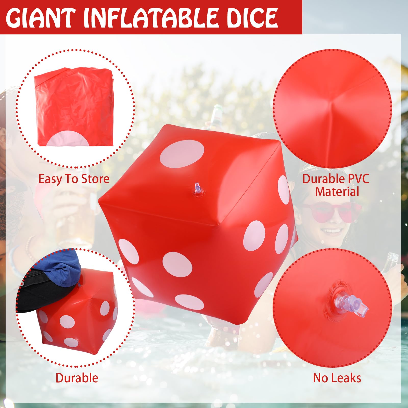 Snapklik.com : 3 Pack Large Inflatable Dice Jumbo Giant Inflatable Dice ...