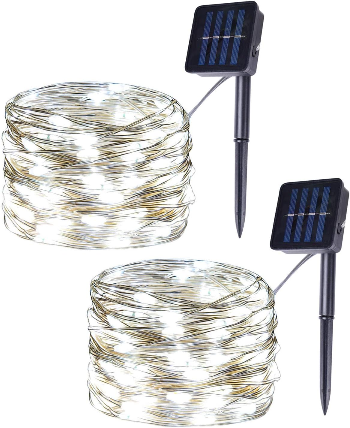 AMZNian Set of 2 DIY Flexible Solar Copper Wire String Lights, 100LED ...