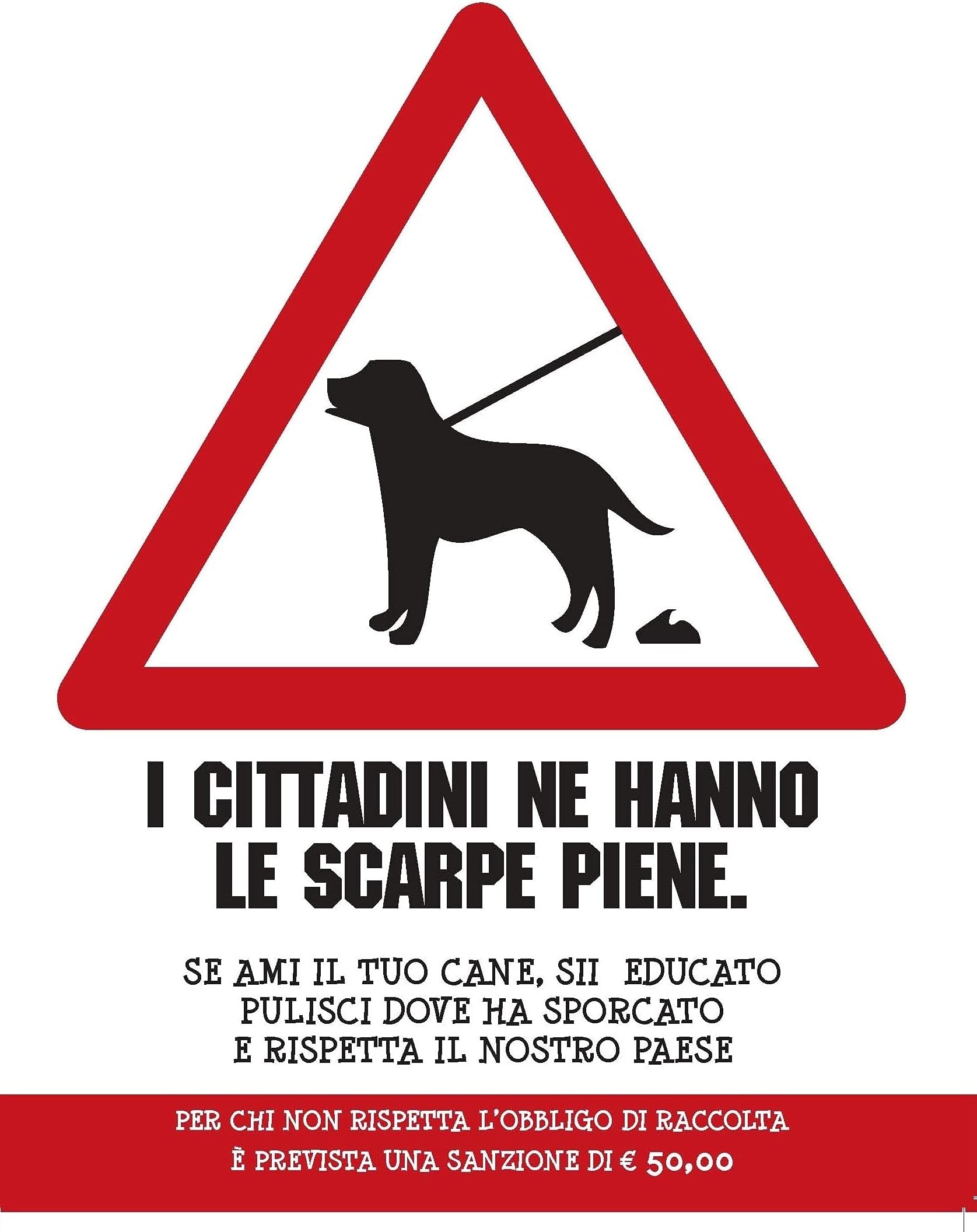 Prodotto Divieto No Cacca e pipì per Cani Cartello in PVC : Amazon.it ...