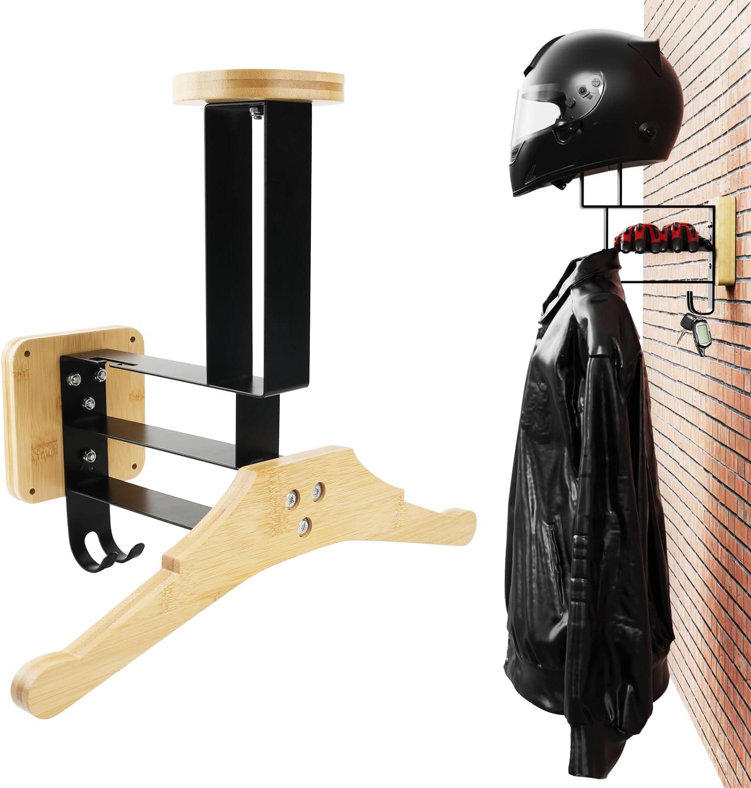 Amazon.com: HUAEU Motorcycle Helmet Holder Wall Mount Helmet Rack, 16. ...