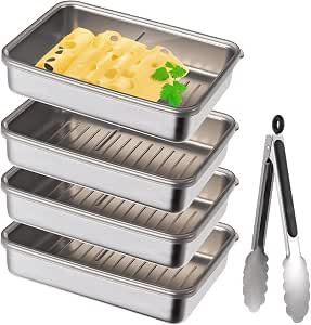 Amazon.com: 4 PCS Cheese Containers for Fridge, Stainless Steel Deli ...