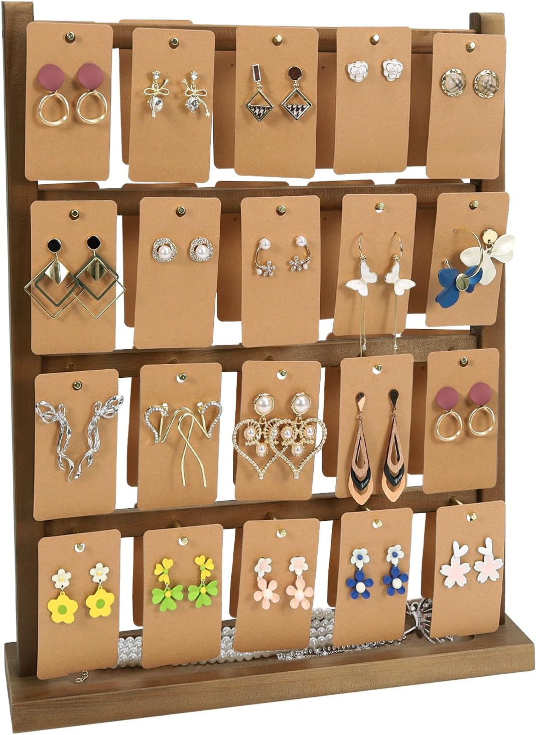 Amazon.com: ZYP Wood Earring Display Stand for Selling,Earring Showing ...
