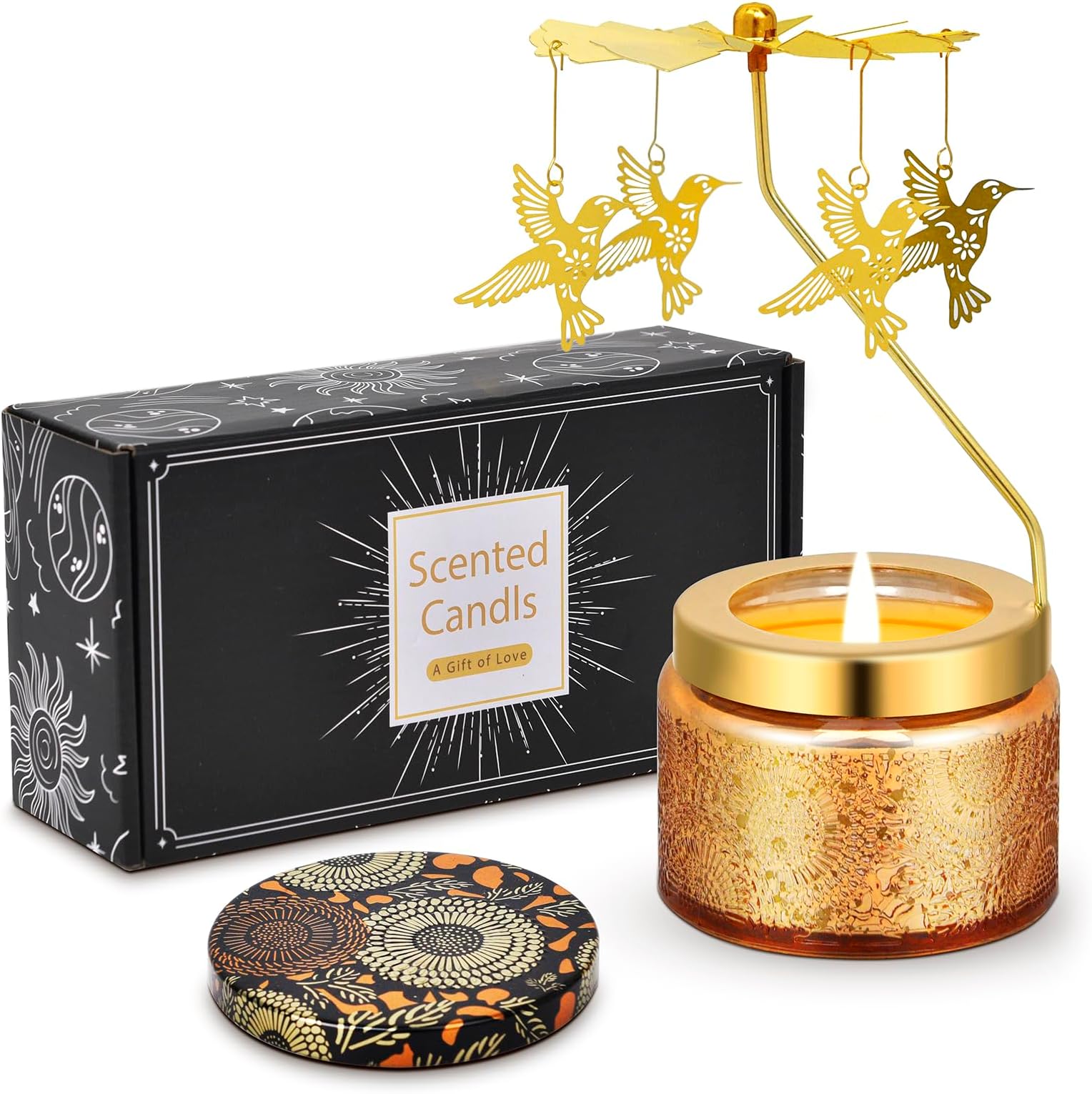 Amazon.com: Kunrsug Hummingbird Rotating Scented Candles Gift Set for ...