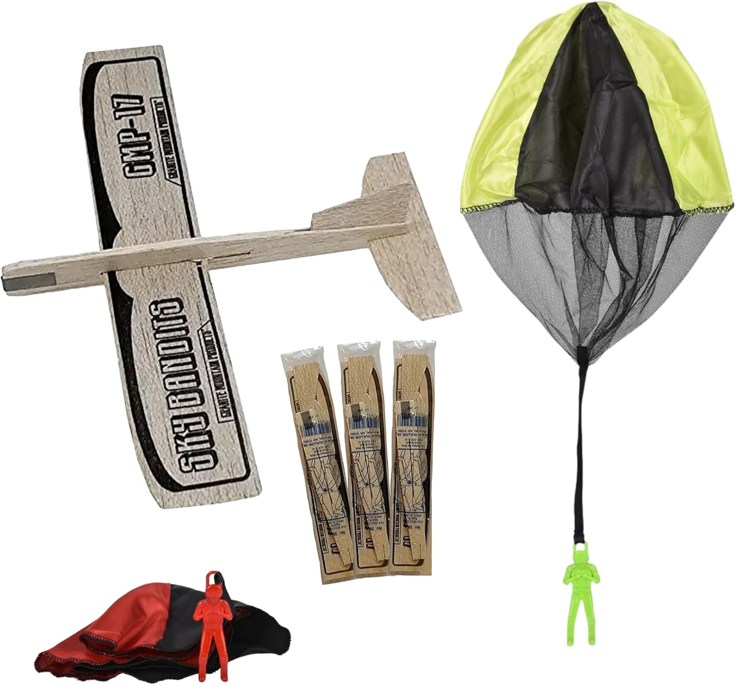 Amazon.com: GRANITE MOUNTAIN PRODUCTS Balsa Wood Planes and Parachute ...