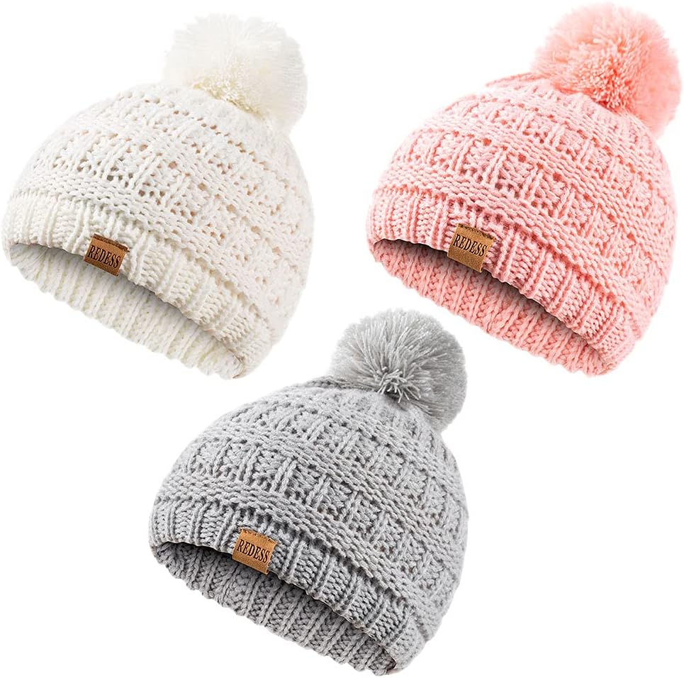 Amazon.com: 2-Pack Baby Hats, Baby Beanies for Girls, Boys - Toddler ...