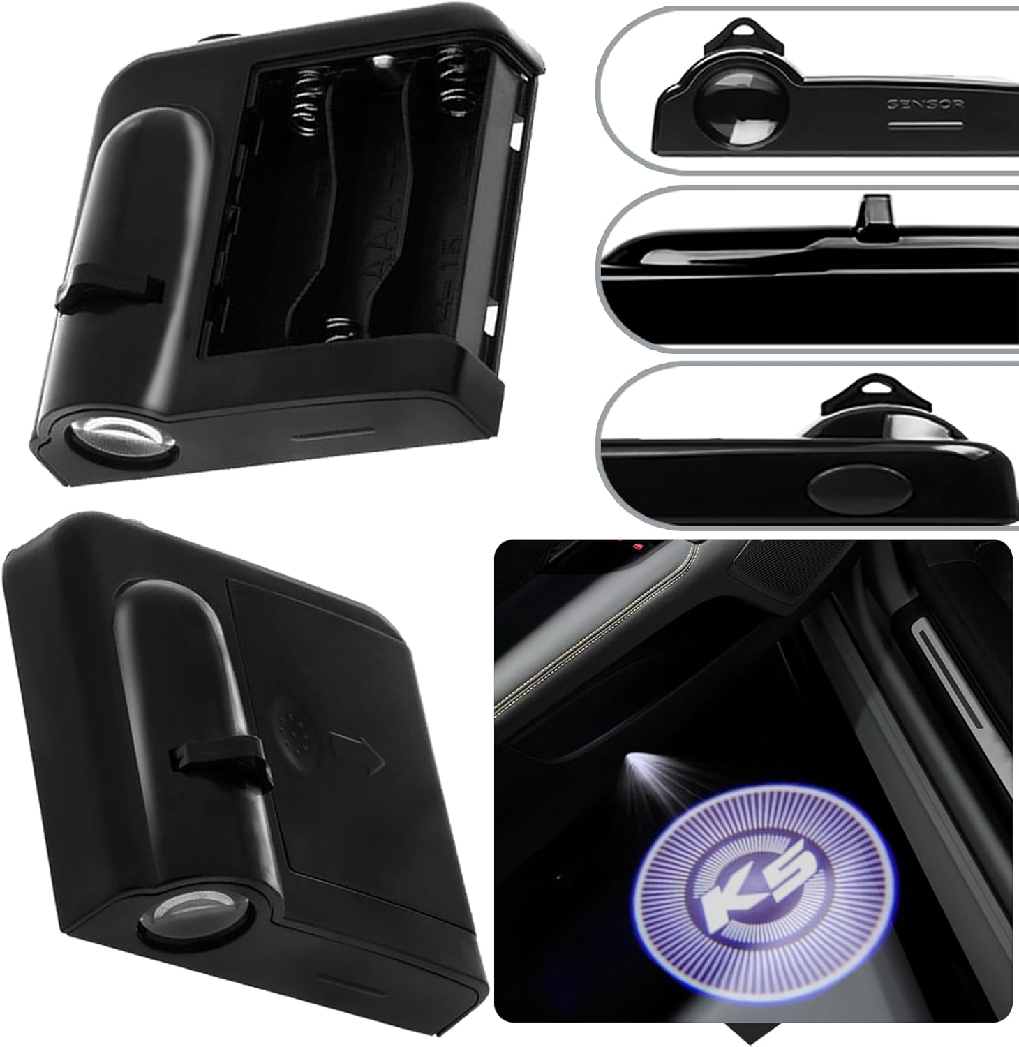 Amazon.com: 2Pcs fit for KIA Door Lights Logo,LUniversal Wireless LED ...