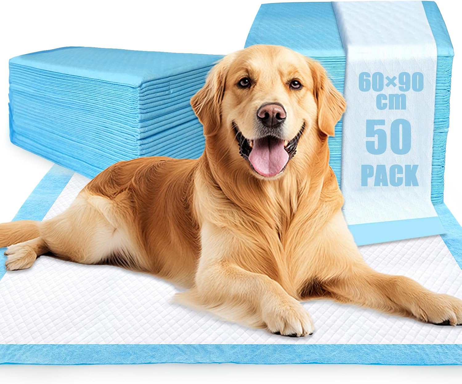 Extra Large Puppy Pads 50 Pack, 90×60cm Disposable Puppy Training Pads ...
