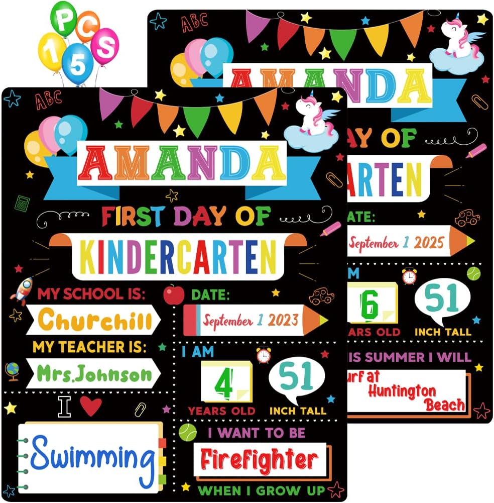 Amazon.com : 15 Pack First and Last Day of School Board Signs, 12" x 10 ...