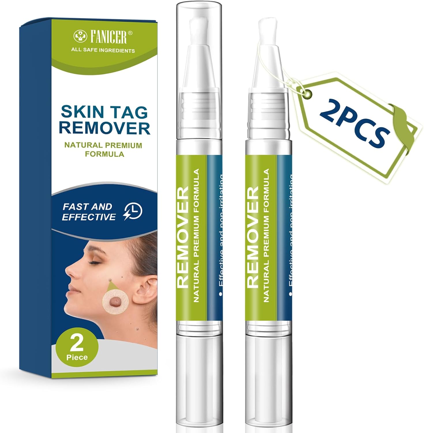 2 Wart Remover Pen,Skin Tag Removal Kit,Wart-Remover Liquid,Skin Tag ...