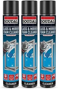 3x Soudal Glass & Mirror Aerosol Foam Cleaner 750ml : Amazon.co.uk: Grocery