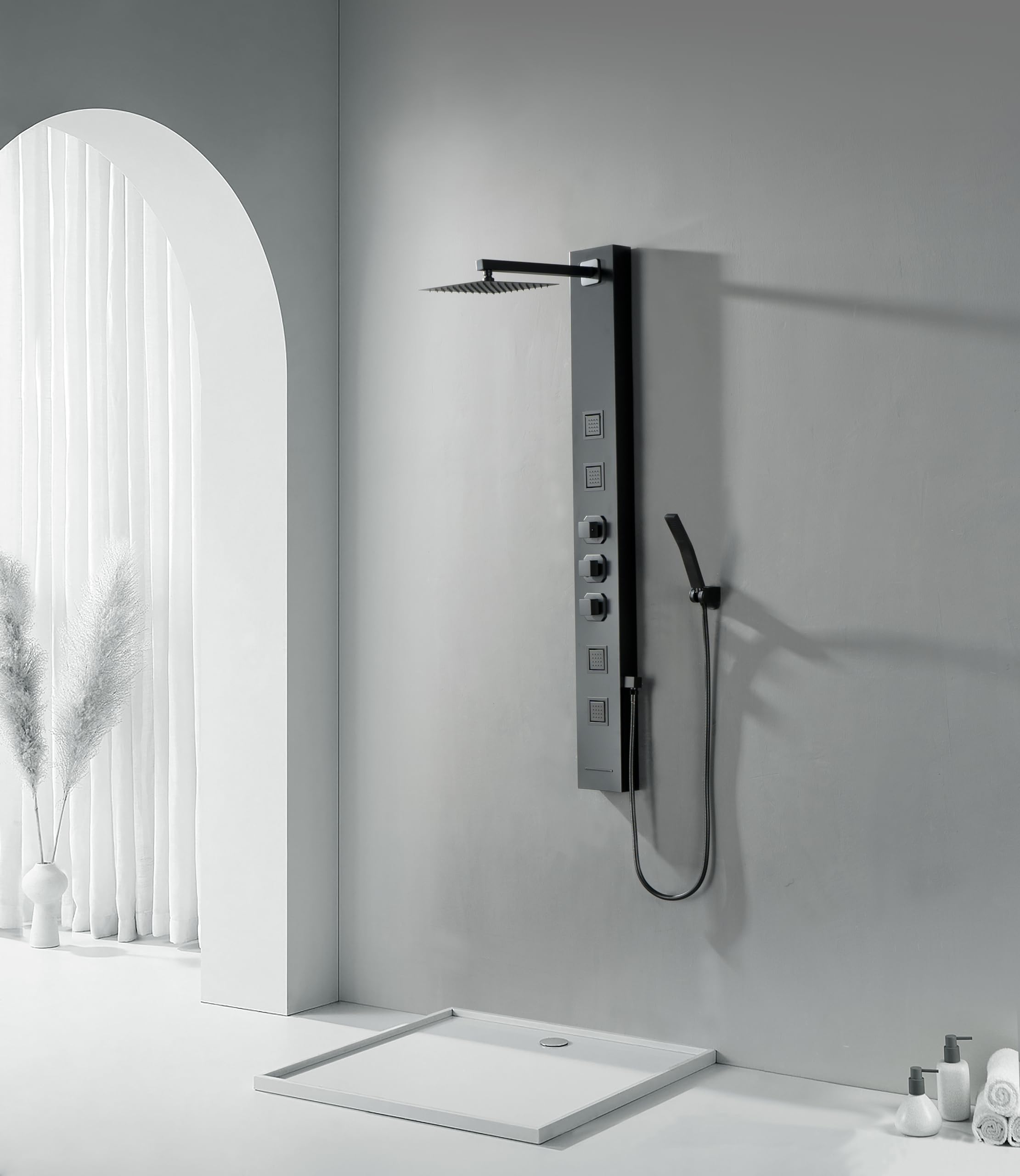 Homevacious Shower Panel Tower System,Stainless Steel Bathroom Stand Up ...