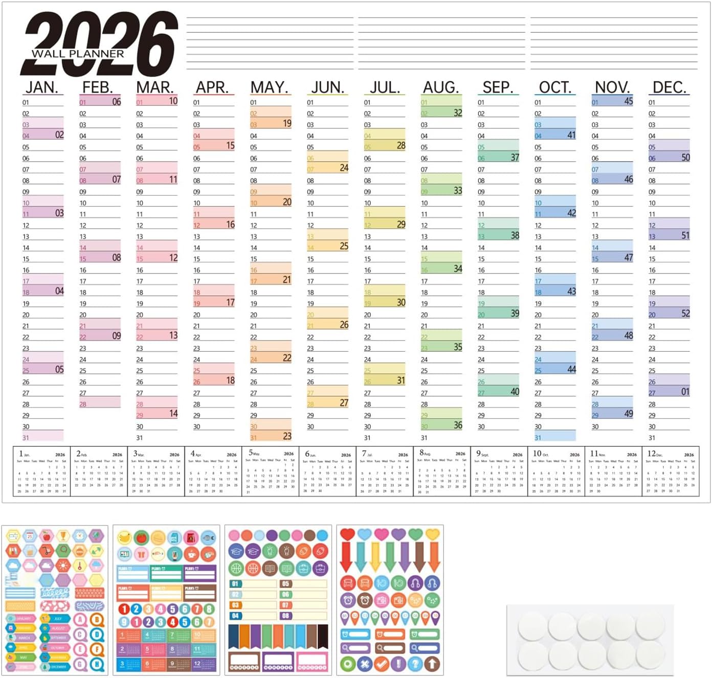 2026 Full Year to View Calendar Planner Erasable Yearly Planner Home ...