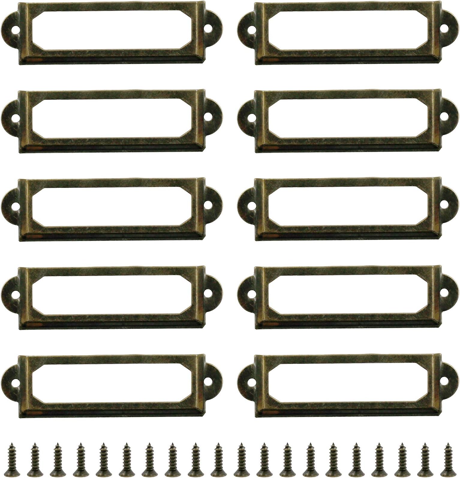 Amazon.com: Kyuionty 50Pcs Antique Label Holder 2" x 0.67" Metal Name ...