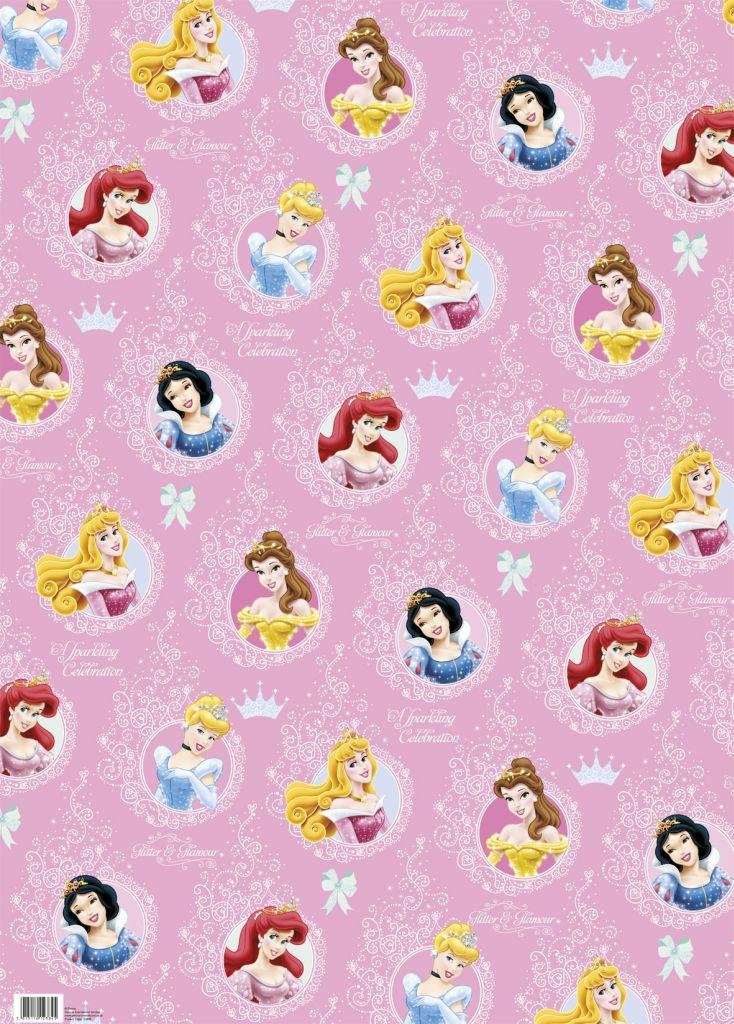 Disney Princess Wrapping Paper 2 sheets 50cm x 69cm : Amazon.co.uk ...
