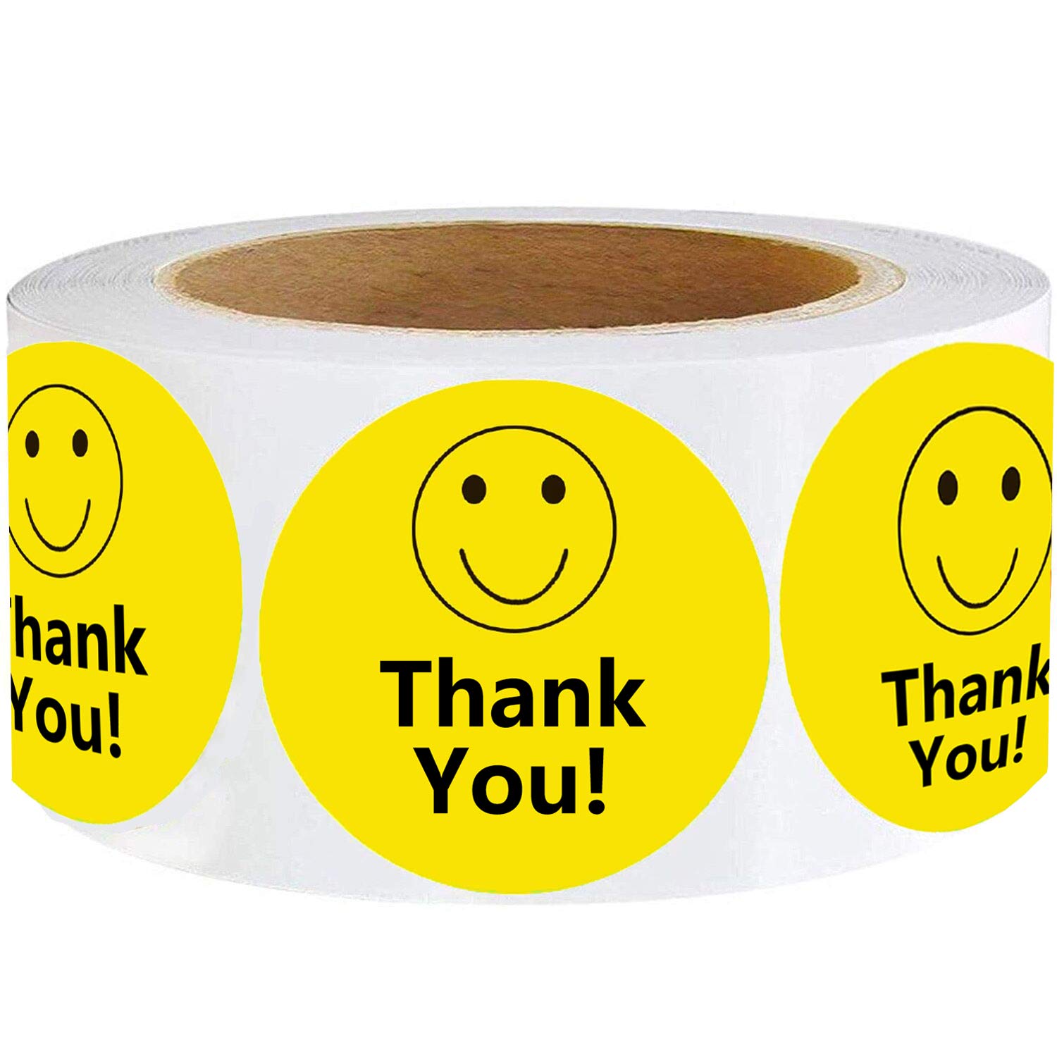 Yellow Smiley Face Thank You Stickers 2" - Smile Face Stickers Happy ...