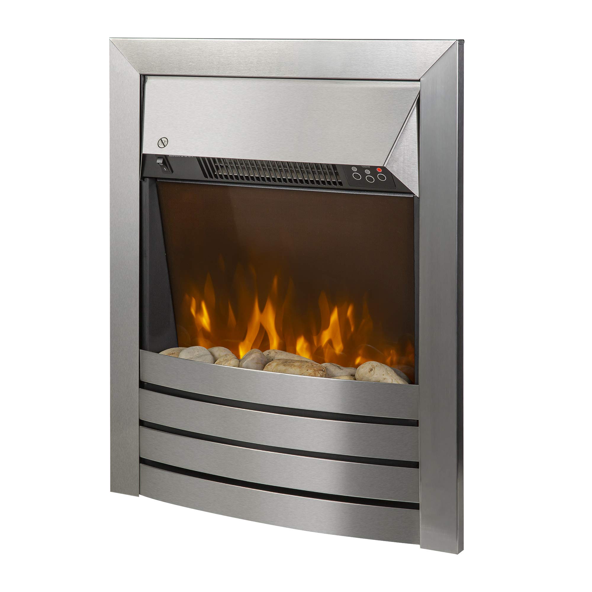 Zanussi 2 KW Stainless Steel Electric Inset Fire Stove with 2 Heat ...