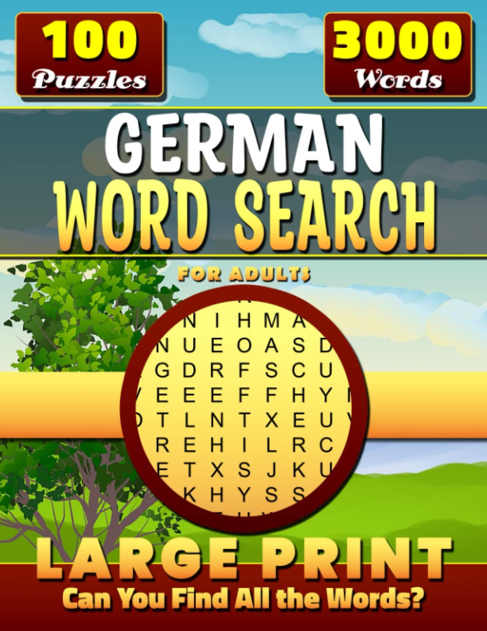 German Word Search for Adults: Large Print. German Word Puzzles. German ...
