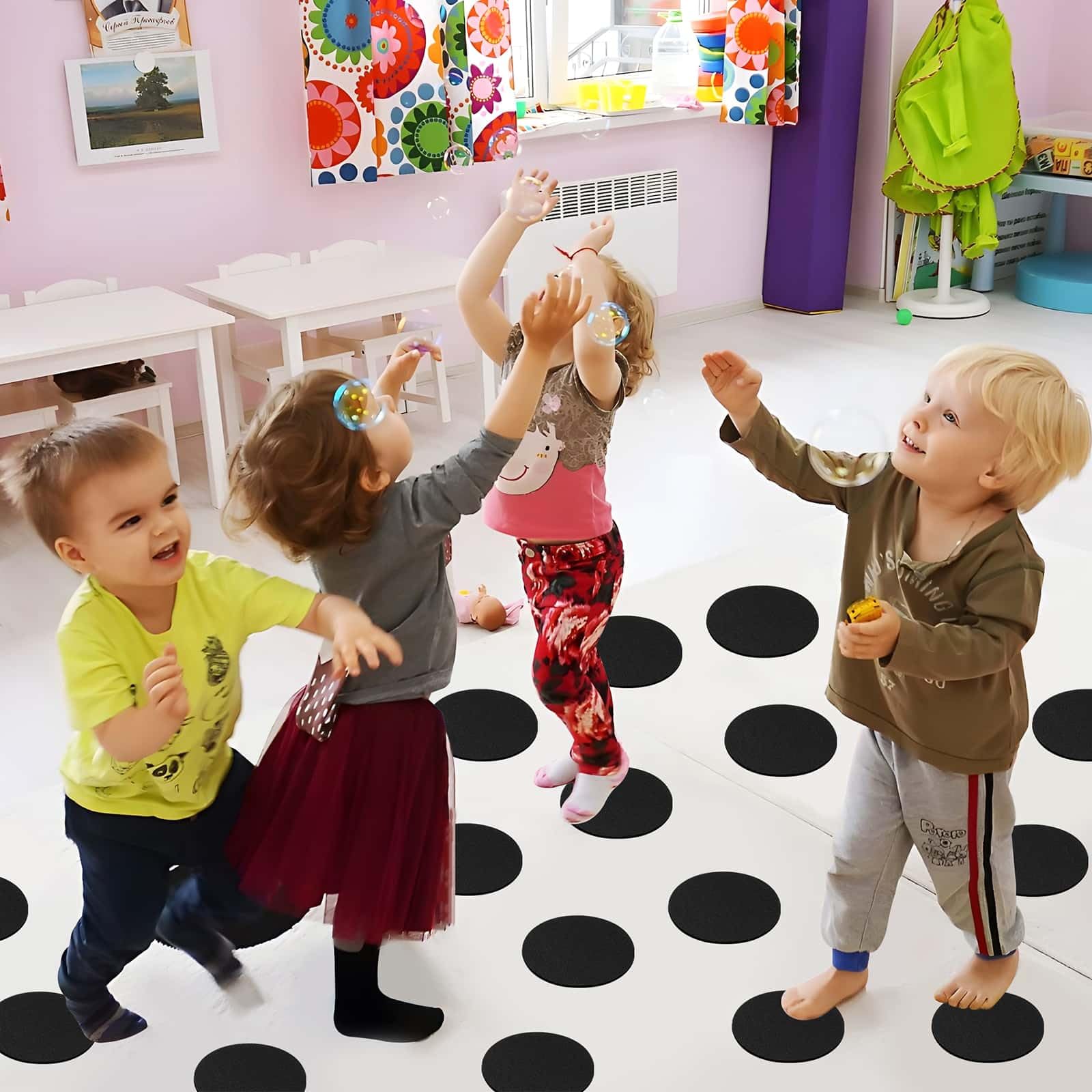 Snapklik.com : Shynek 48 Pcs Carpet Markers Black Circles Floor Dots ...