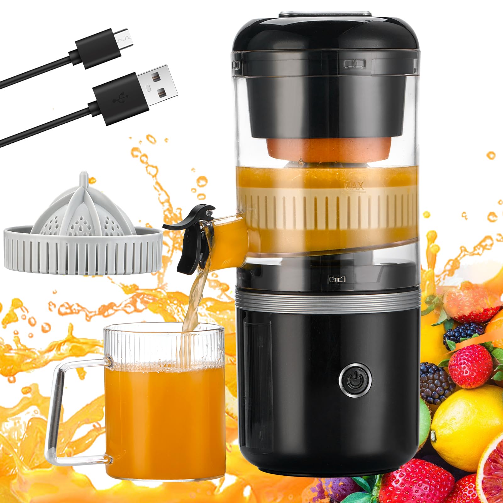 Amazon.com: Electric Citrus Juicer Portable Rechargeable Juicer ...