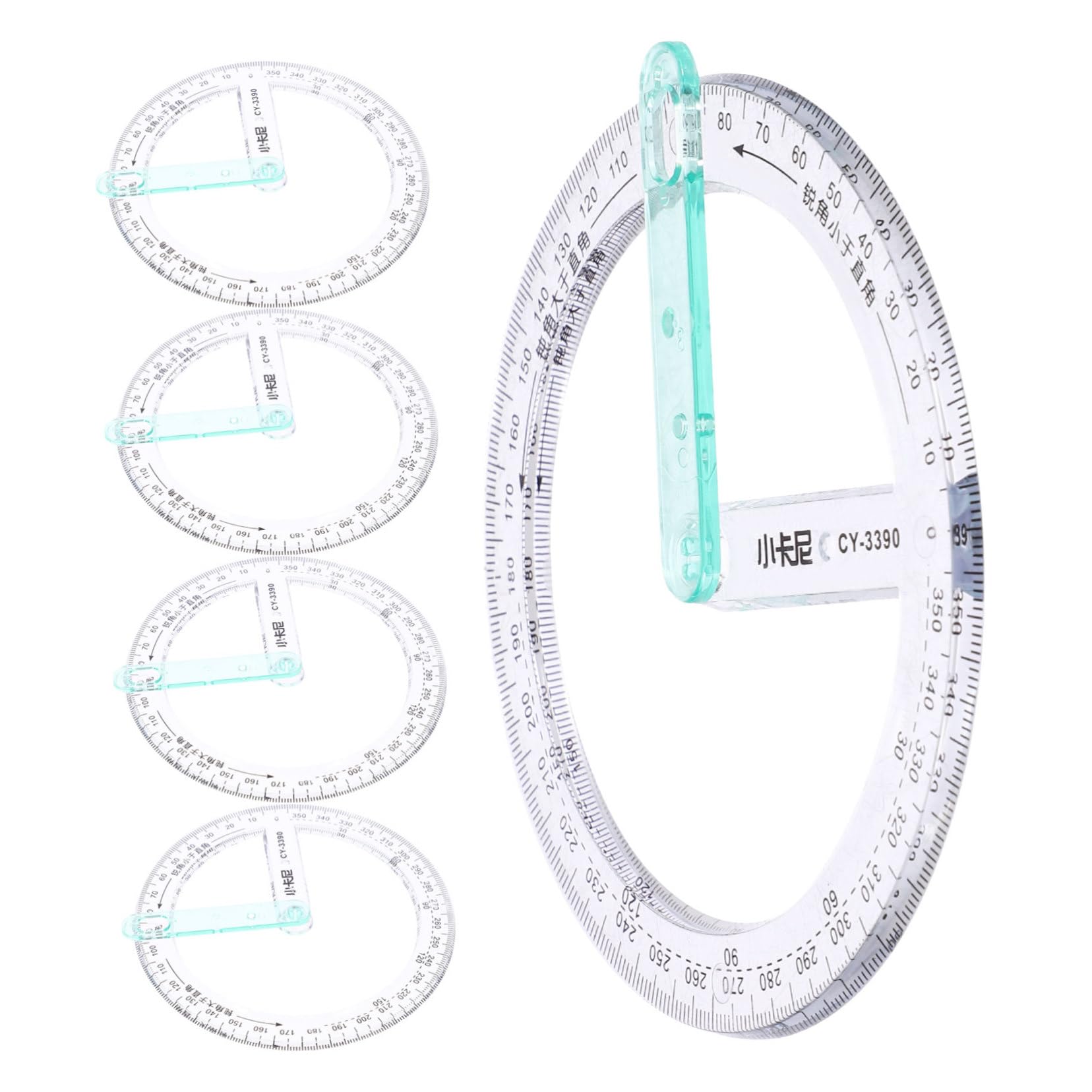 Amazon | NUOBESTY 5個 丸定規 数学幾何分度器 360度分度器 幾何学分度器 分度器測定ツール オフィス測定分度器 円分度器 多機能分度器 測定定規 円の幾何学定規 分度器の ...