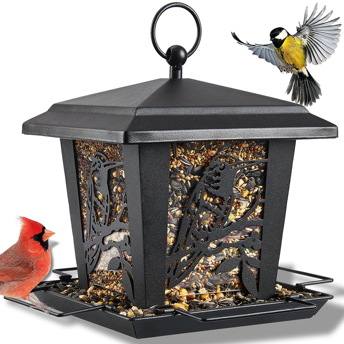 Metal Hopper Bird Feeder