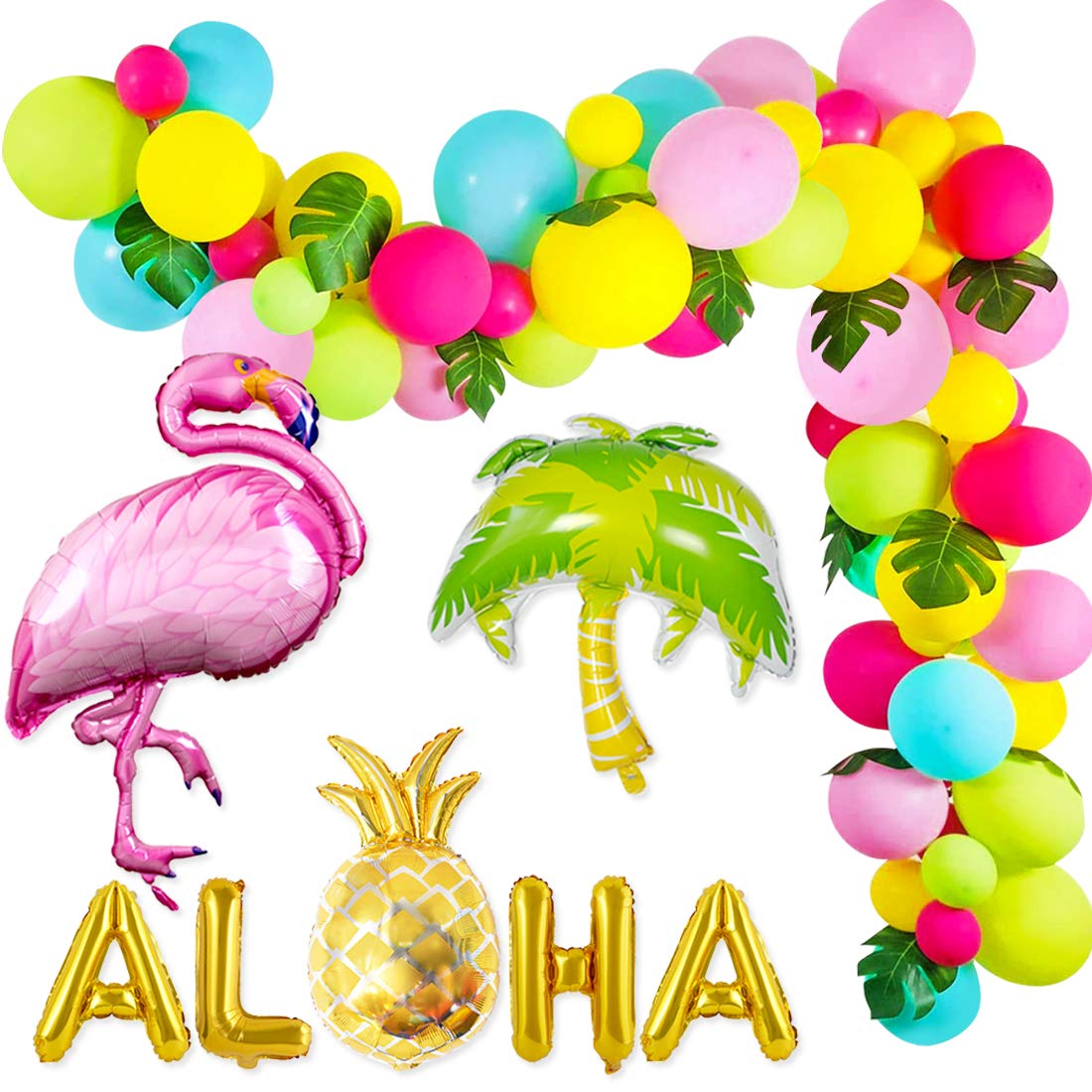 Buy Kreatwow Tropical Balloon Garland Hawaiian Luau Aloha Balloon Arch ...