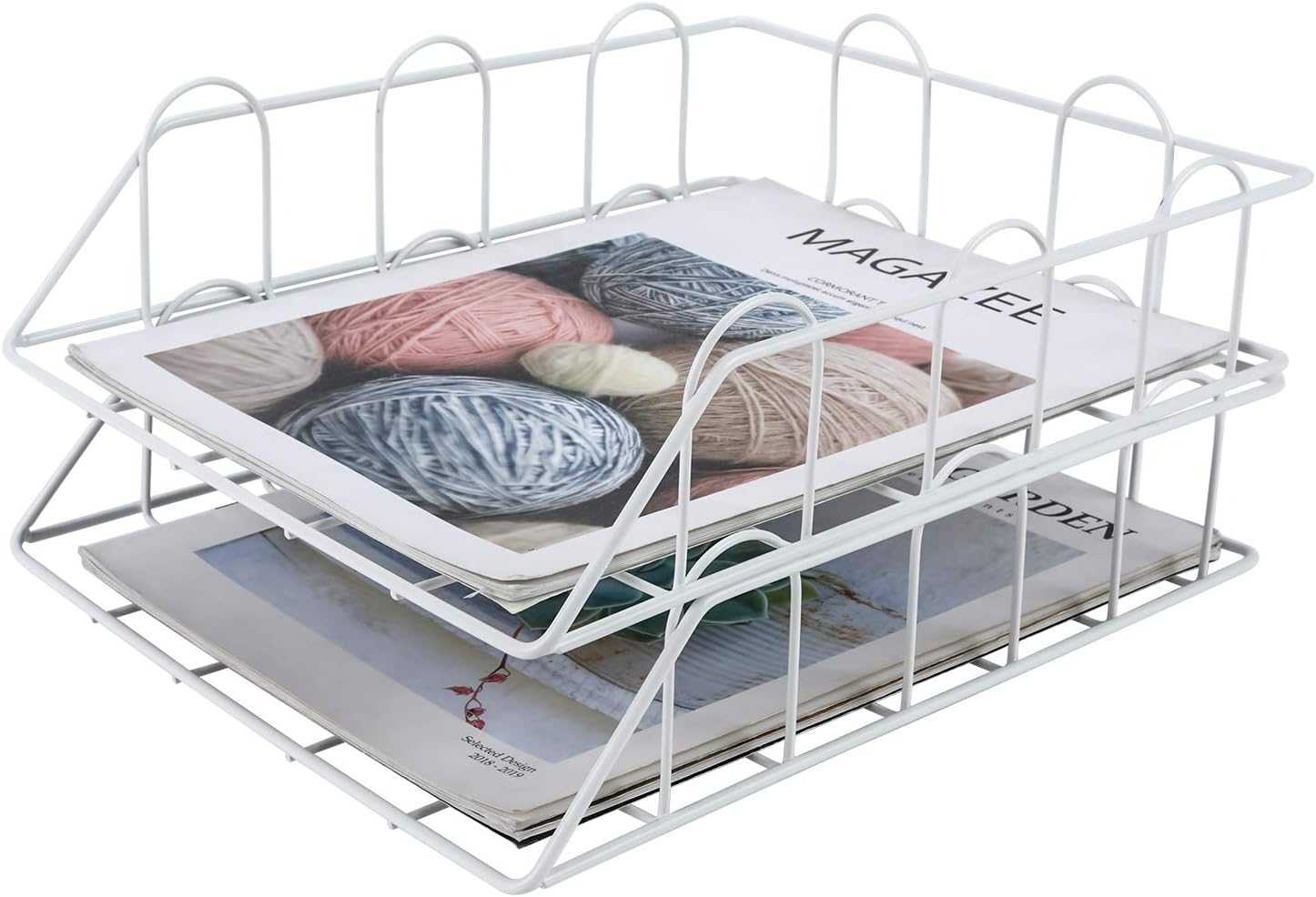 Amazon.com: Superbpag Set of 2 Office Supplies Metal Stackable Document ...