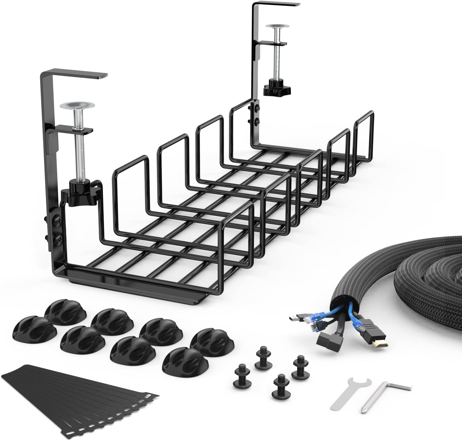 KOXXUD Kabelmanagement Schreibtisch Ohne Bohren Kit, Kabelkanal ...