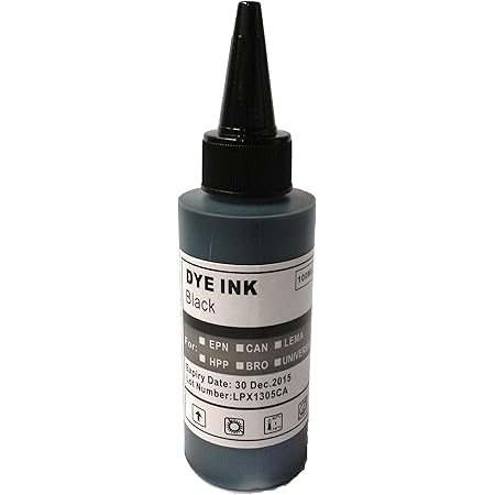 Aomya 2 Bottle Black Universal Dye Ink Refill Kit 100ml for HP Canon ...