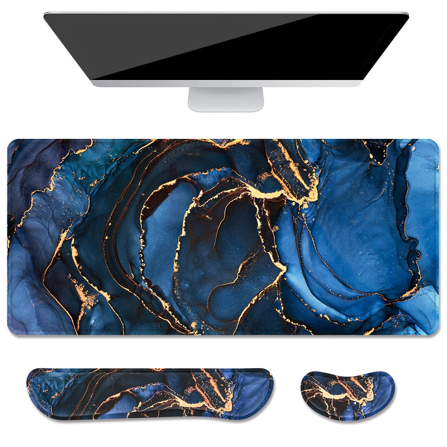 Amazon.com : Auhoahsil Keyboard Mouse Pad Set, XXL Large Desk Pad ...