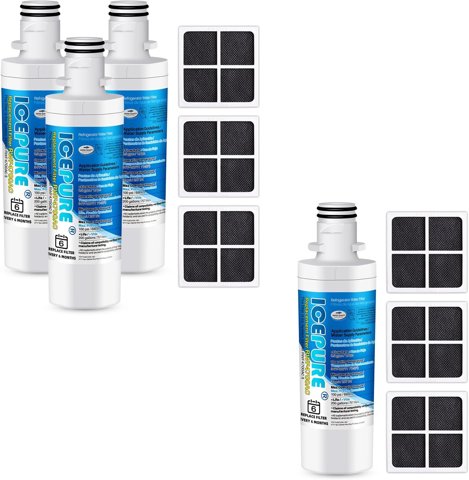 Amazon.com: ICEPURE RWF4700AC Replacement for LG LT1000P MDJ64844601 ...