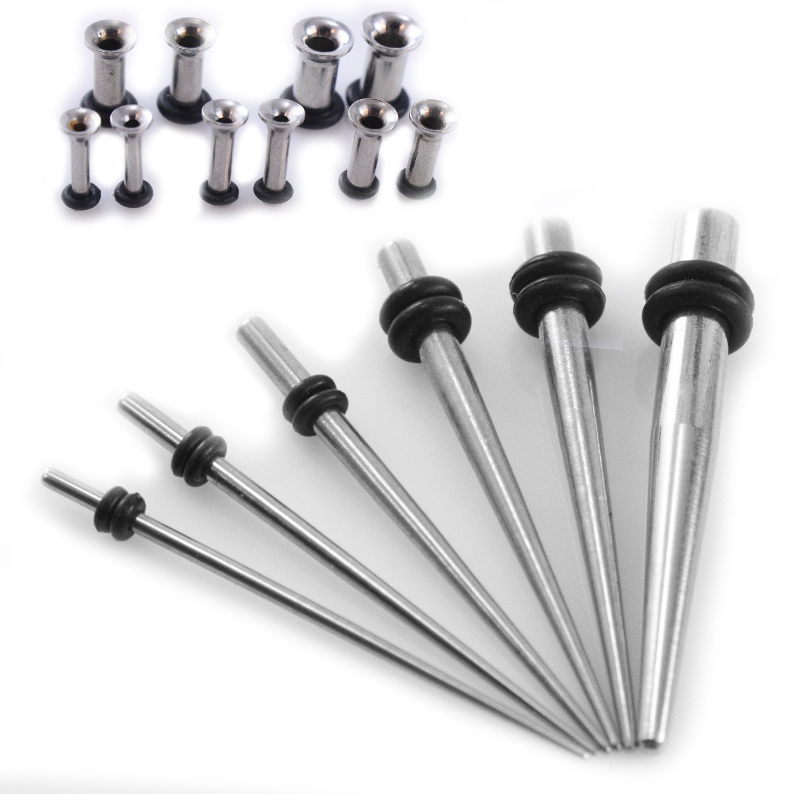 Amazon.com: Micro Taper & Plug Set - 8 Pc Stainless Steel Ear Tapers ...