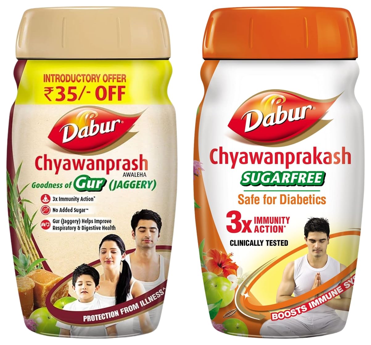 Buy Dabur Chyawanprash Awaleha - 900 g and Chyawanprakash Sugar Free ...