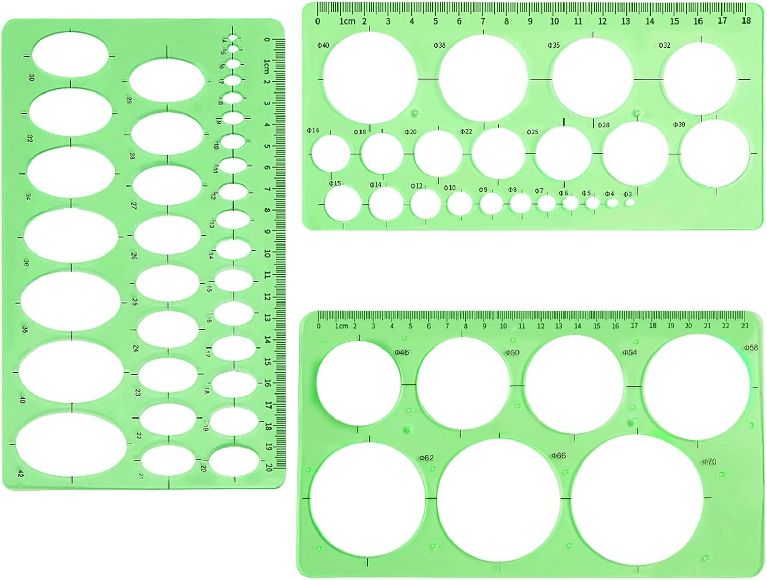 3 Pieces Circle Template and Oval Template with Geometric Drawing ...