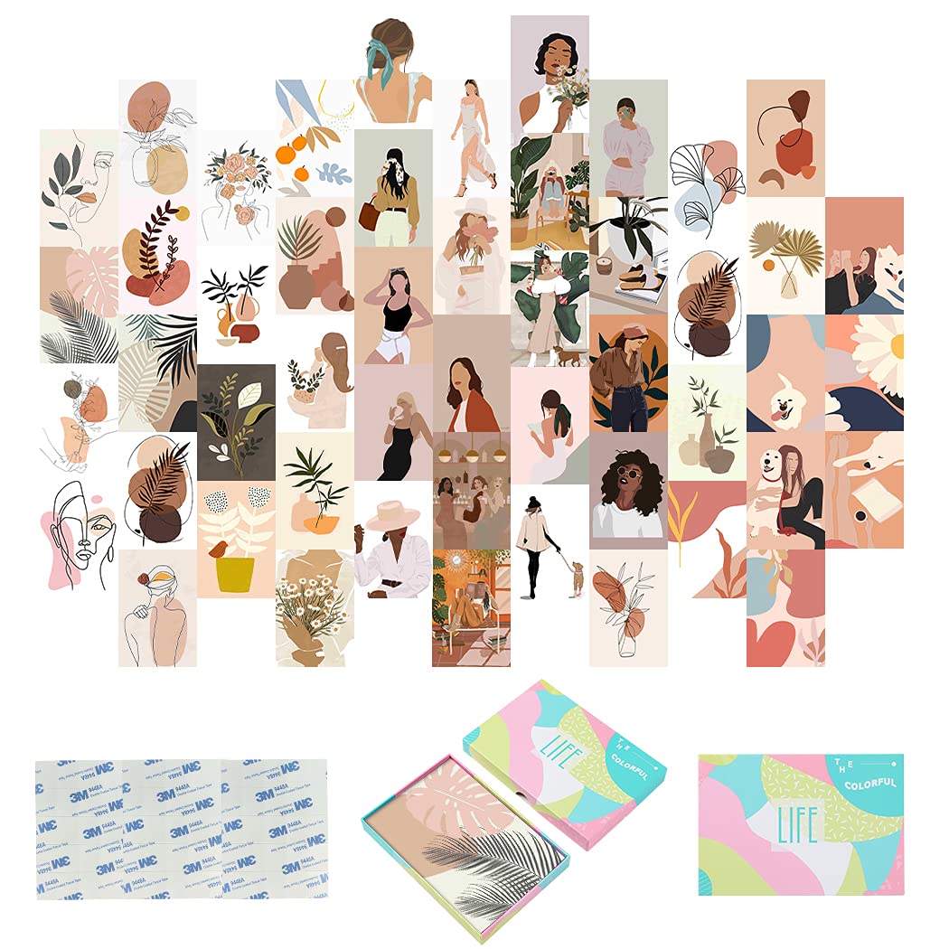Buy Photo Collage Kit for Wall Aesthetic Pictures 50 Pcs 4x6 Inch, Room ...