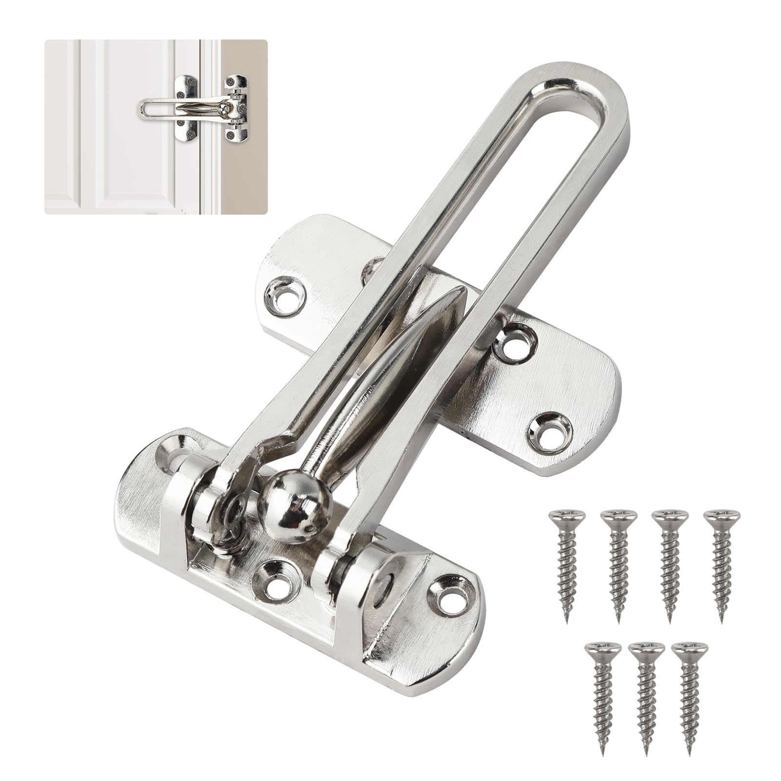 Door Chain Lock for Front Door Security Swing Bar Guard Lock Door Bar ...