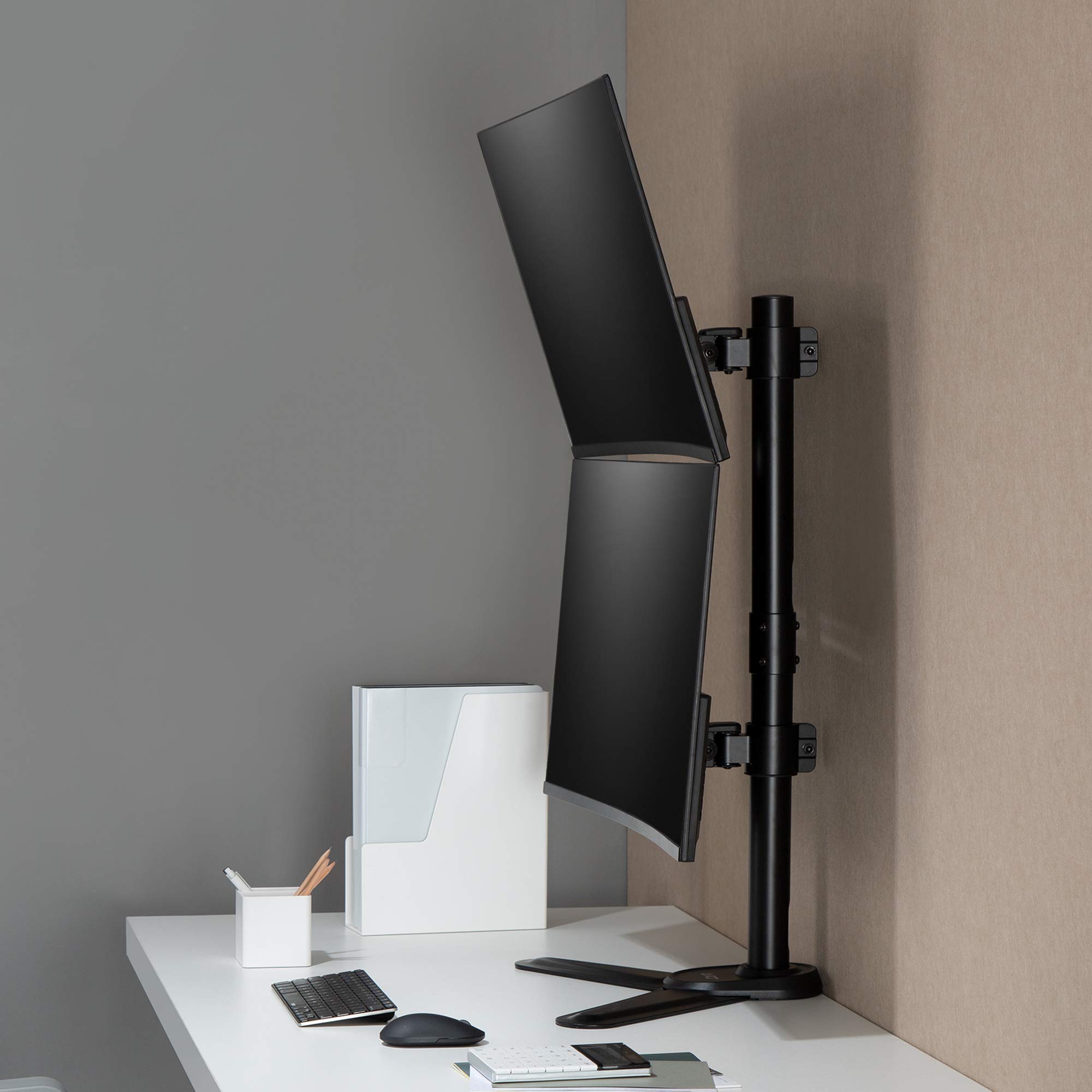 AVLT 34" Vertical Ultrawide Monitor Mount Stand Two Stacked 19.8 lb ...