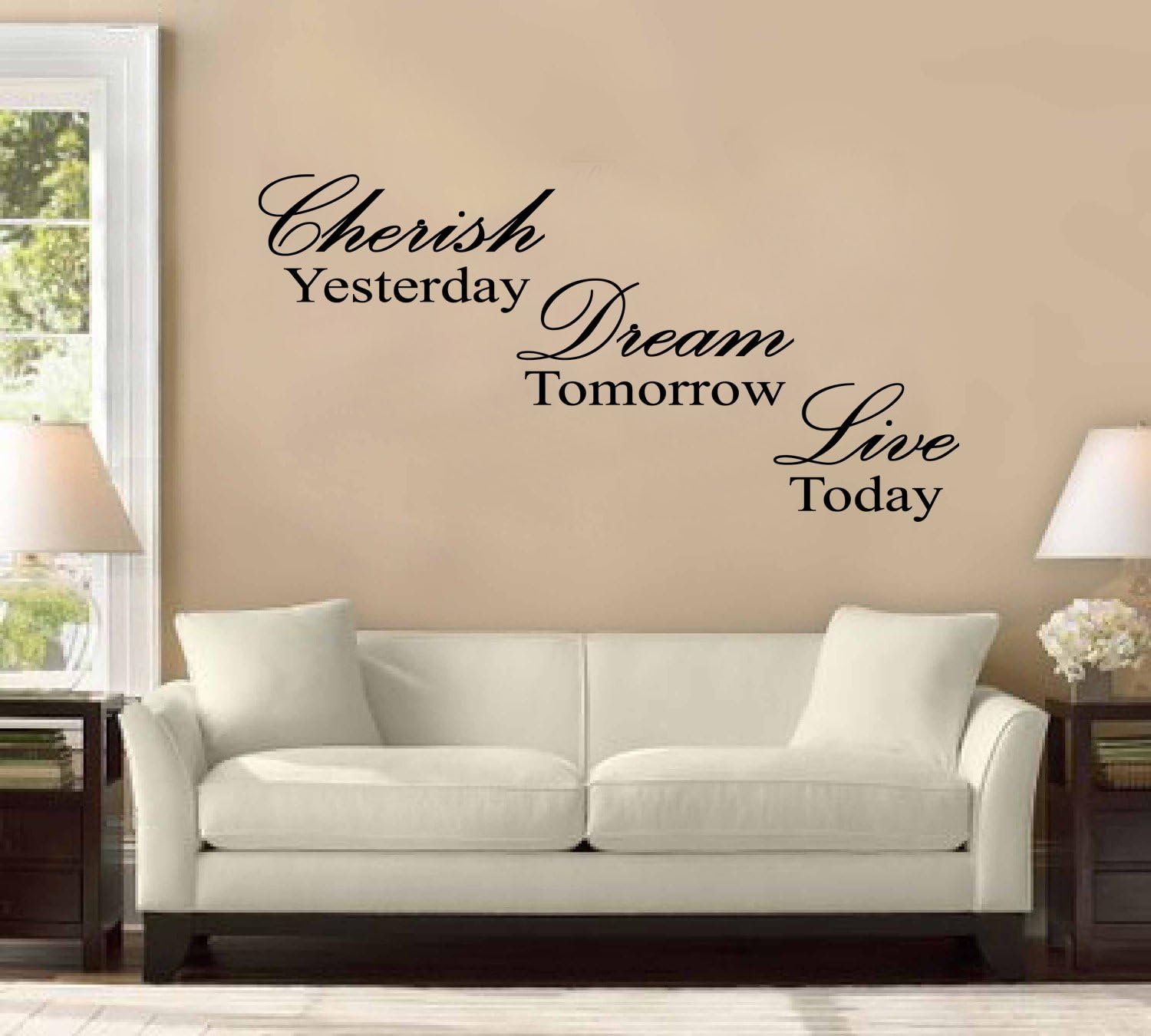 Amazon.com: 46" Cherish Yesterday Dream Tomorrow Live Today Wall Decal ...