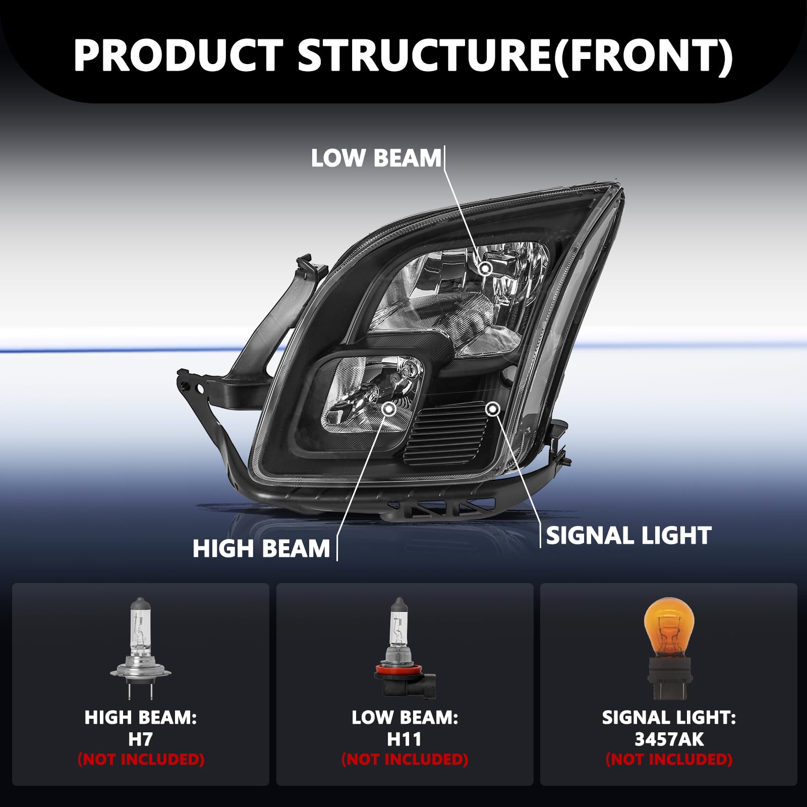 Snapklik.com : Aosky Headlight Assembly Compatible