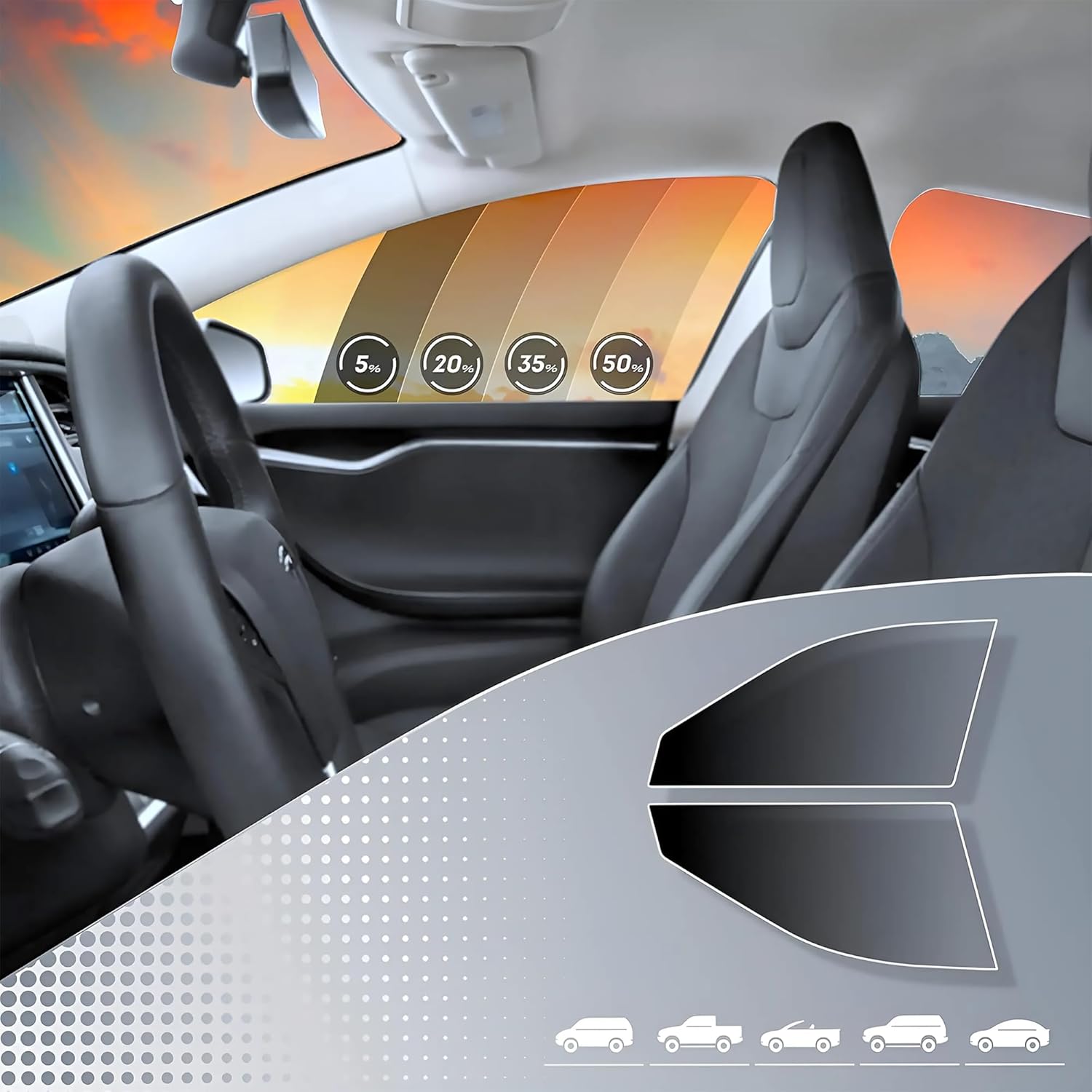 Amazon.com: DeserTint Precut Window Tint for Cars - Front Doors Pre Cut ...