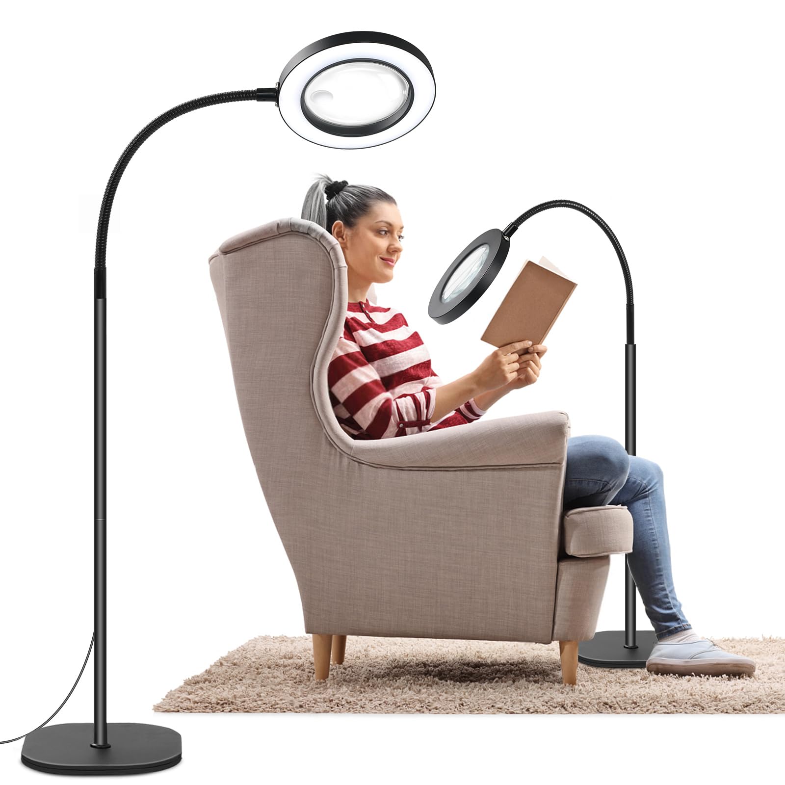 Amazon.com: 10X 30X Floor Magnifying Glass with Light and Stand, 72 LED ...