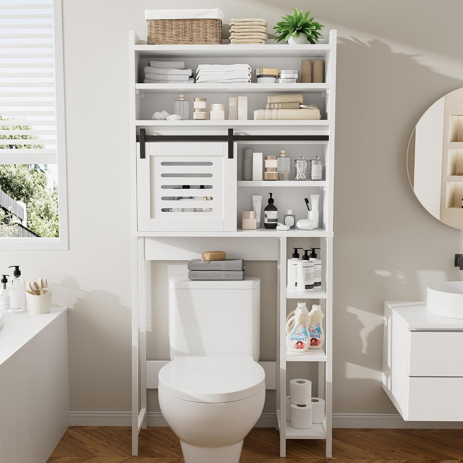 Amazon.com: Meilocar Over The Toilet Storage Cabinet, Bathroom Storage ...