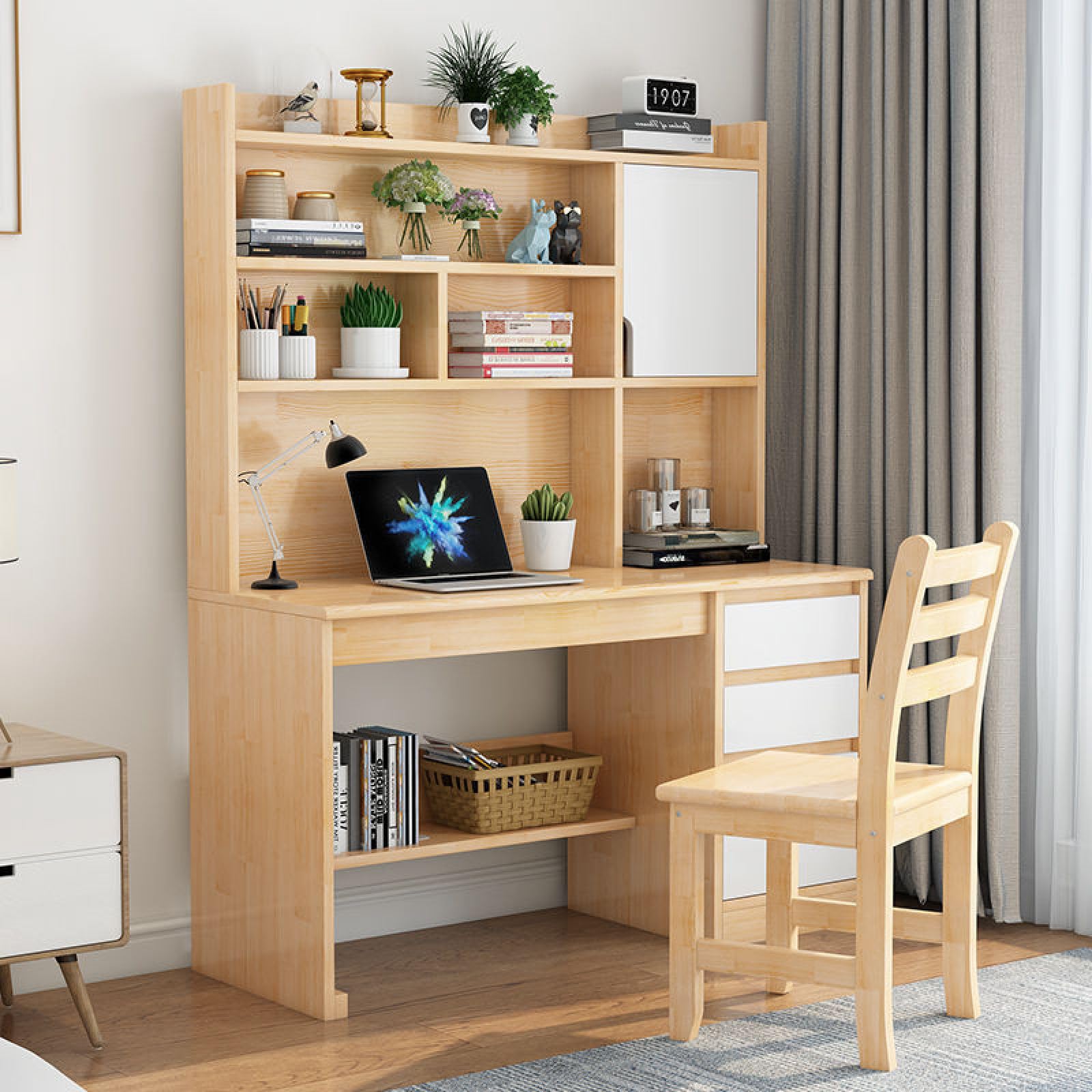 Study Table With Storage Designs Large Study Desk Ivory White
