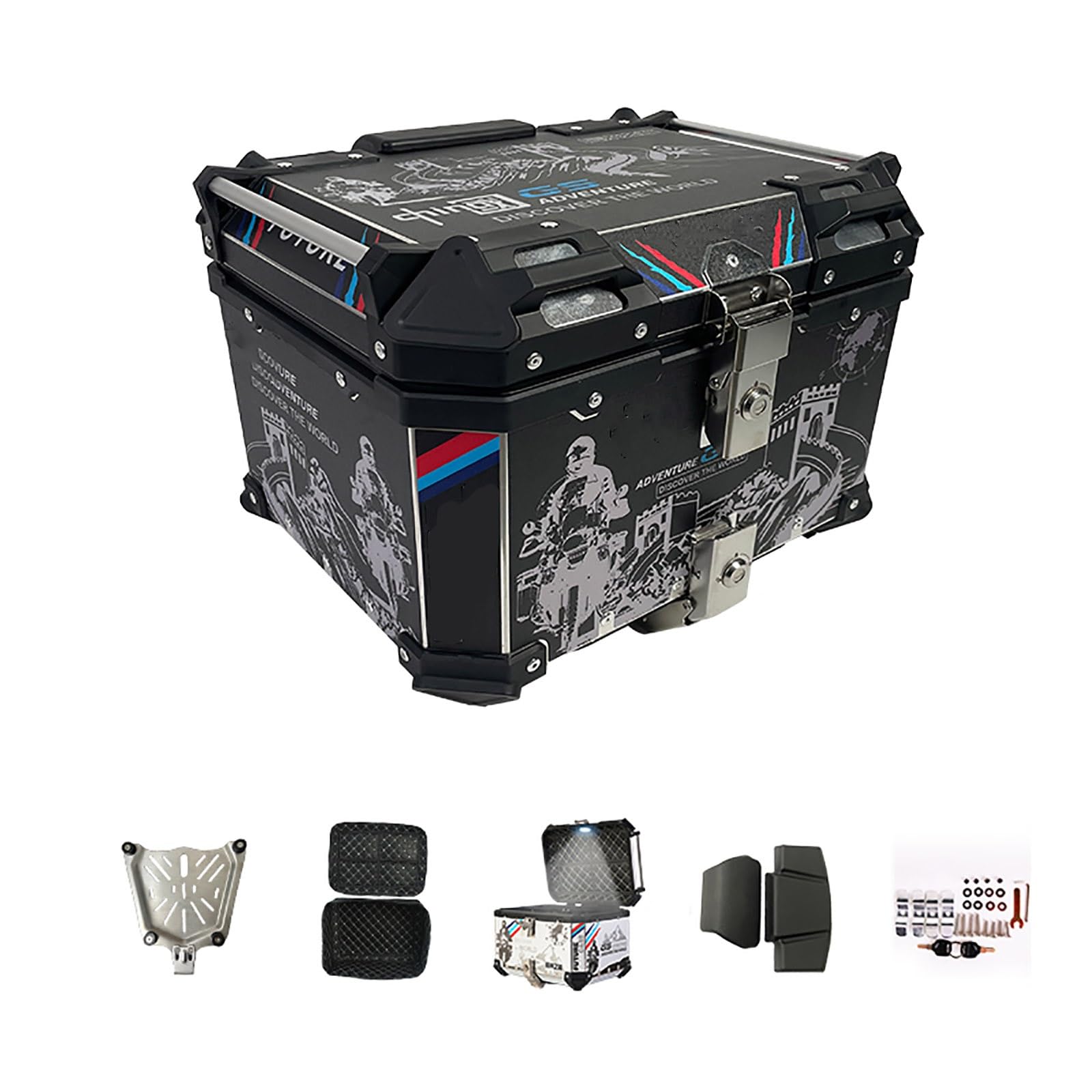 45L Waterproof Trunk Box KXWDKJ 45L Motorcycle Top Case - Waterproof ...