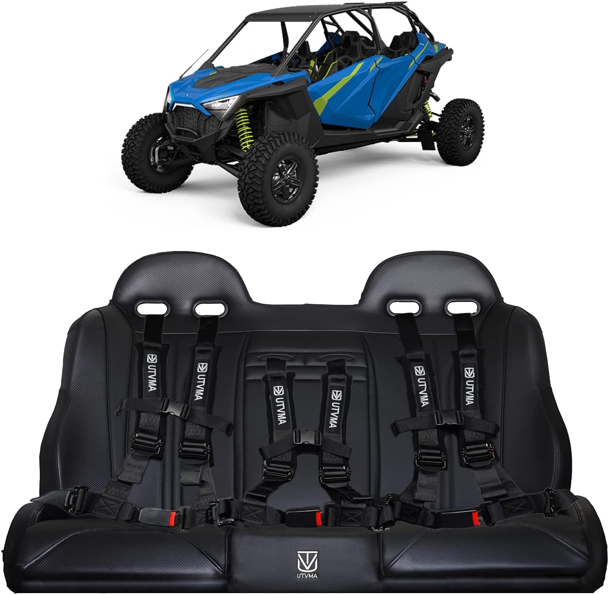 Amazon.com: RZR Pro Rear Bench Seat With Harnesses | Black : Automotive