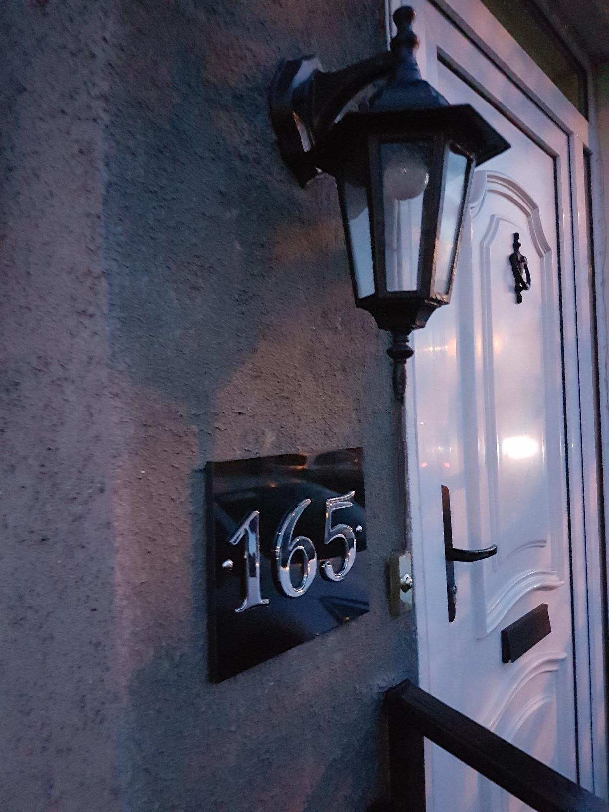 Large Black Granite & Chrome House Number Plaque - 100 to 999 Available ...