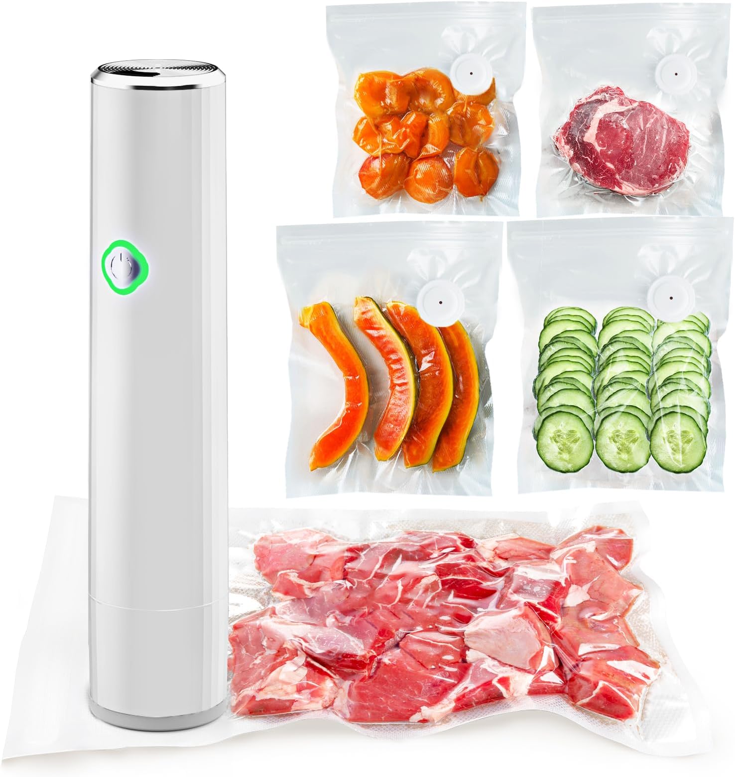Amazon.com: Handheld Vacuum Sealer for Food，Cordless Vacuum Sealer Machine with 5 Pcs Sealer ...
