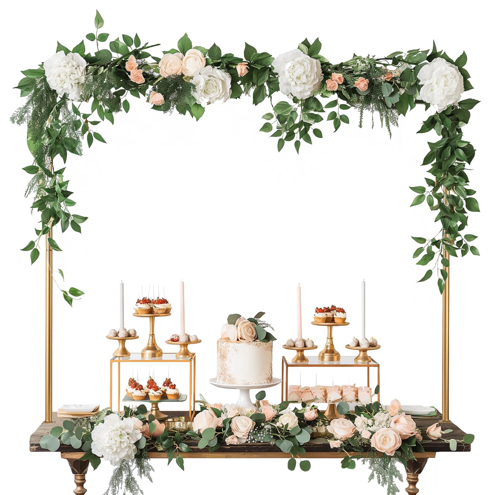 Inweder 102cm Tall Over The Table Rod Stand with Clamps Adjustable Gold ...